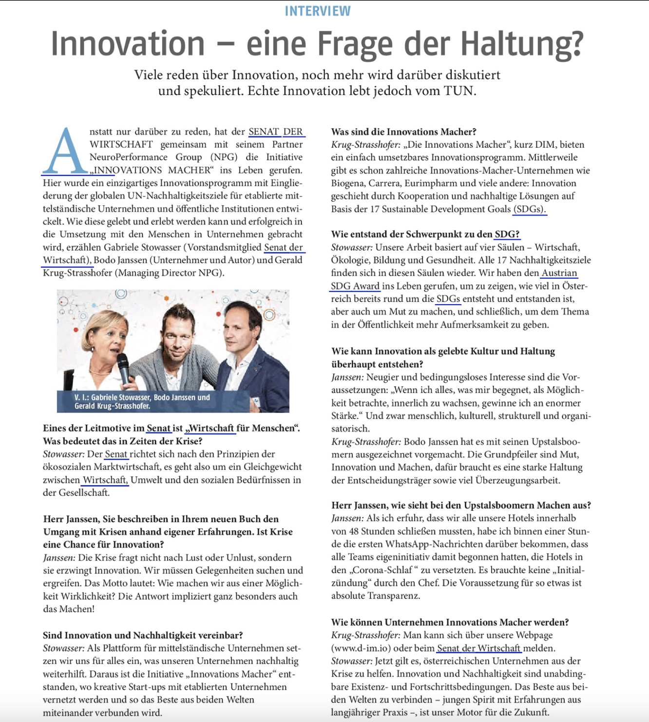 27. Mai 2021 | NEWS: Innovation – eine Frage der Haltung? - Senat der ...