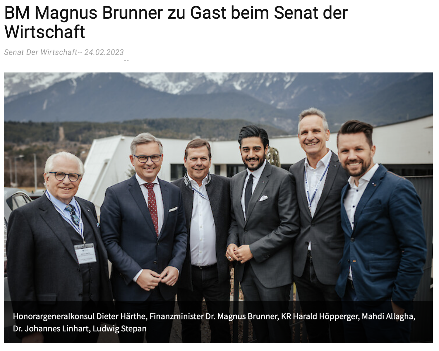 24. Februar 2023 | Wirtschaftszeit: BM Magnus Brunner zu Gast beim ...